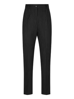 Dolce & Gabbana Wool Tapered Trousers - Black