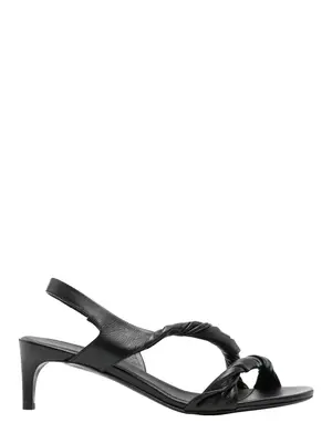 DEL CARLO 60mm Twisted Leather Sandals - Black