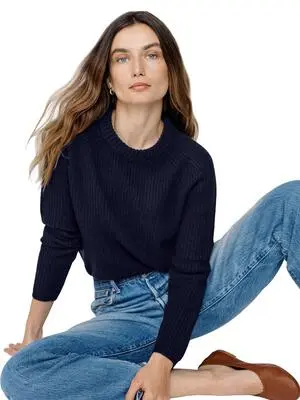 Jenni Kayne Cashmere Fisherman Sweater - Navy