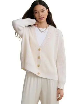 JENNI KAYNE Cropped Cashmere Cocoon Cardigan Sweater