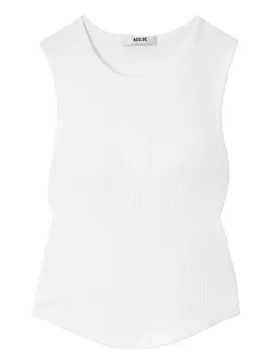 AGOLDE Nova Ribbed Cropped Tank - White