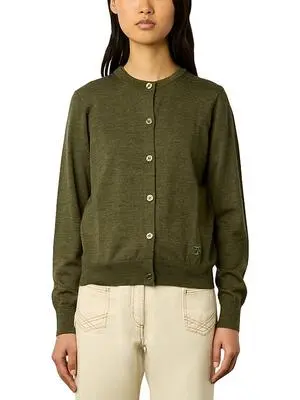 Gerard Darel Lyane Round Neck Cardigan Khaki