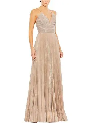 Mac Duggal Metallic Empire Gown - Rose Gold