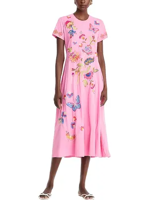 Johnny Was Johnny Was Gracey Cotton Swing Dress Spring Rose