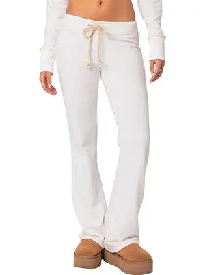 EDIKTED Alexia Low Rise Sweatpants - White
