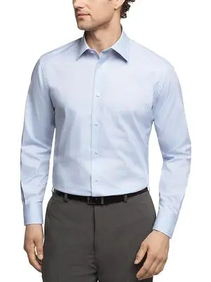 Bloomingdale'S Regular Fit Stretch Dress Shirt - Light Blue