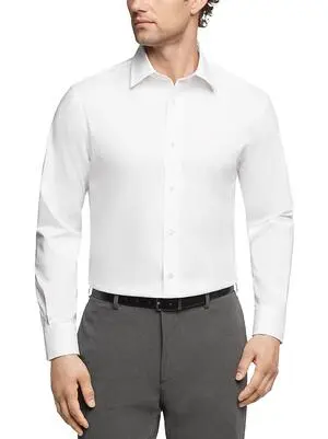 Bloomingdale'S Regular Fit Stretch Dress Shirt - White
