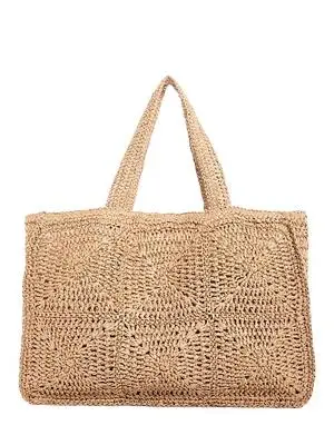 Aqua Straw Tote Toast