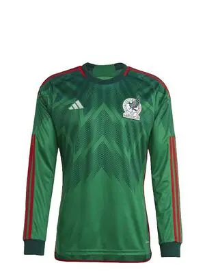 Adidas Mexico 22 Long Sleeve Home Jersey - Vivid Green/collegiate Green
