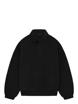 Fear Of God Essentials Longsleeve Polo Shirt - Jet Black