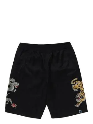 A BATHING APE Japanese Motif Shorts - Black