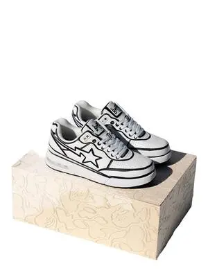 A BATHING APE Road Sta Joshua Vides Sneakers - White/black