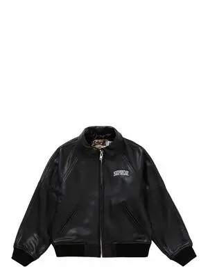 Supreme Schott Martin Wong 8 Ball Leather Varsity Jacket - Black