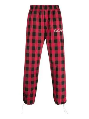Palm Angels Check Print Track Pants - Red/black