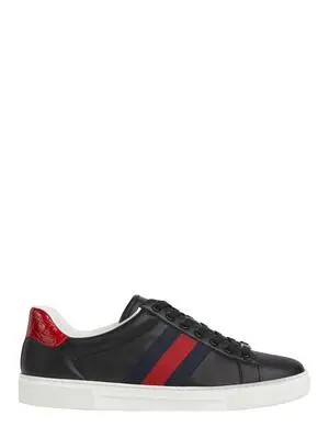 Gucci Ace Web Sneakers - Black/navy Blue/red