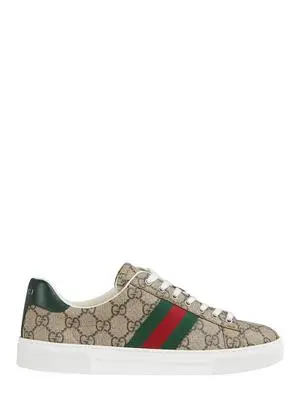 Gucci Ace Gg Crystal Sneakers - Beige/ebony
