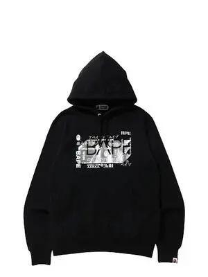 A BATHING APE 27th Anniversary Foil Wide Pullover Hoodie - Black