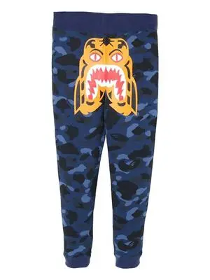 A BATHING APE Camo Tiger Slim Sweat Pants - Blue