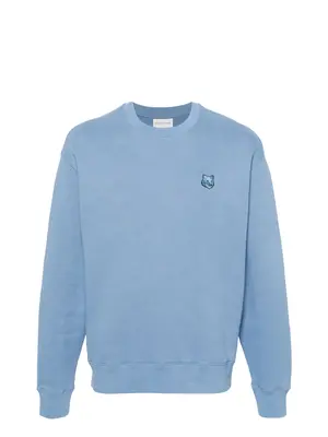 Maison Kitsuné Logo-patch Cotton Sweatshirt - Blue