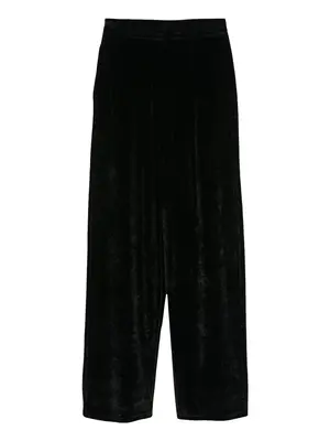 Balenciaga Velvet-effect Straight-leg Trousers - Black
