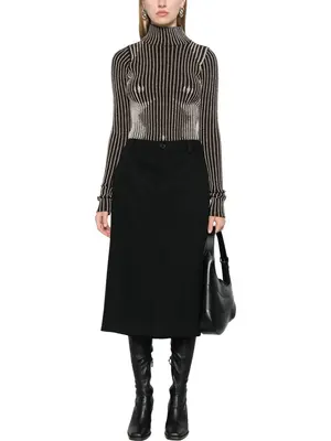 Balenciaga Layered Midi Skirt - Black
