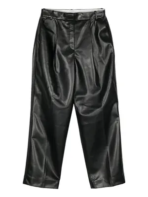 Calvin Klein Pleated Straight-leg Trousers - Black