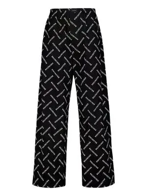 Balenciaga Logo-print Cotton Trousers - Black