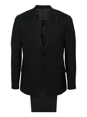 LARDINI Single-breasted Wool Suit - Black