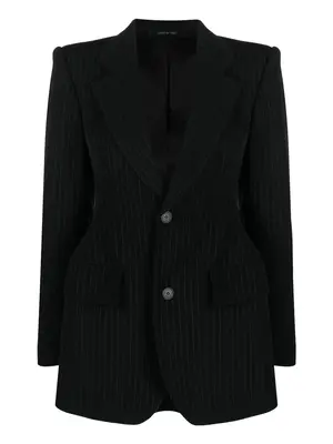 Balenciaga Hourglass Pinstripe Blazer - Black
