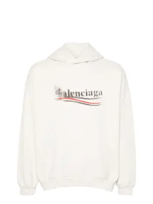 Balenciaga Political Stencil Hoodie - Neutrals