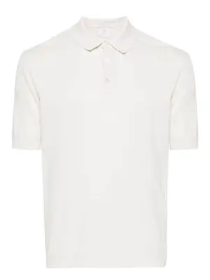 Eleventy Fine-ribbed Cotton Polo Shirt - White