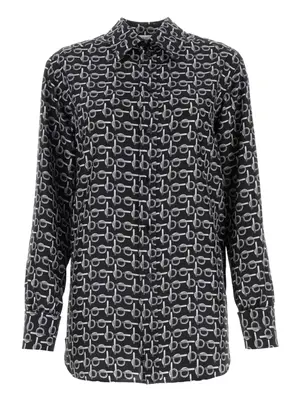 Burberry Printed Silk Shirt - Black