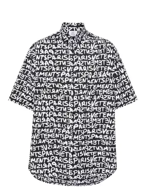 Vetements Logo-print Cotton Shirt - Black