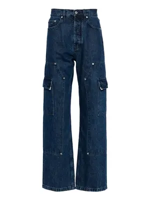 Palm Angels Frame Straight-leg Cargo Jeans - Blue