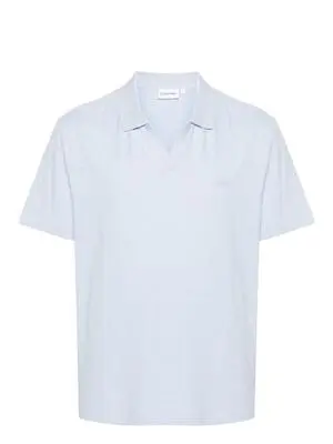 Calvin Klein Logo-patch Mélange Polo Shirt - Blue