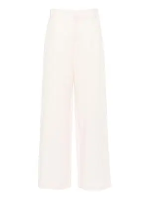 Blumarine Crinkled Wide-leg Trousers - Neutrals