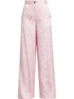Versace Barocco Wide-leg Trousers - Pink