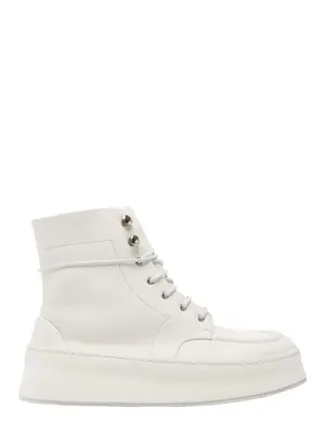 Marsèll Cassapana Leather Combat Boots - White