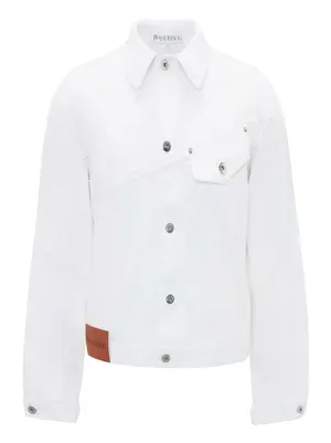 JW Anderson Cropped Twisted Denim Jacket - White
