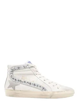 GOLDEN GOOSE Slide Crystal-embellished Sneakers - White