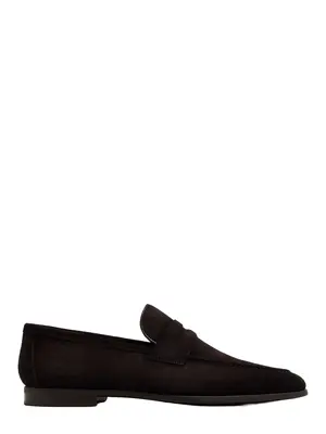 Magnanni Diezma Suede Penny Loafers - Brown