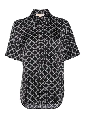 MICHAEL KORS Logo-Print Satin Shirt