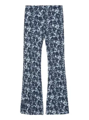 Kenzo Flower Camo Flared Trousers - Blue