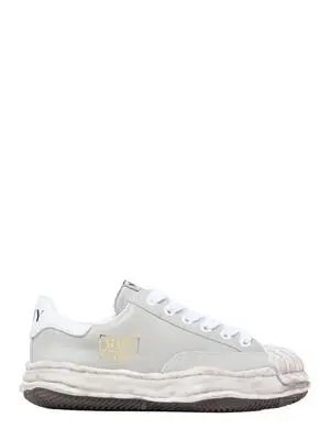 Mihara Yasuhiro Blakey Distressed-effect Leather Sneakers - White