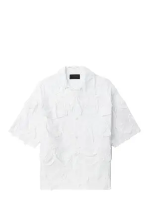 Simone Rocha Floral-embroidered Cotton Shirt - White