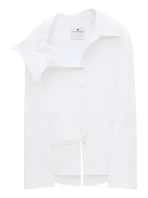 COURREGES Modular Asymmetric Poplin Shirt - White