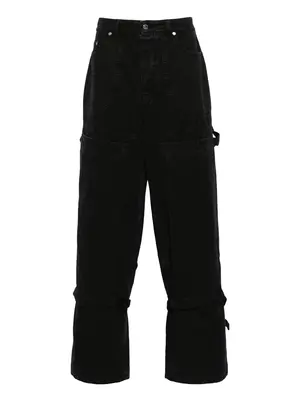 Off-White Strap-detailing Canvas Carpenter Trousers - Black