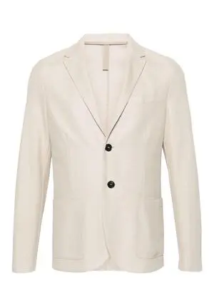 Harris Wharf London Single-breasted Linen Blend Blazer - Neutrals