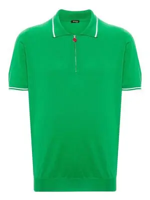 Kiton Striped-edge Cotton Polo Shirt - Green