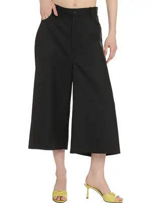 Balenciaga Wide-leg Cropped Trousers - Black